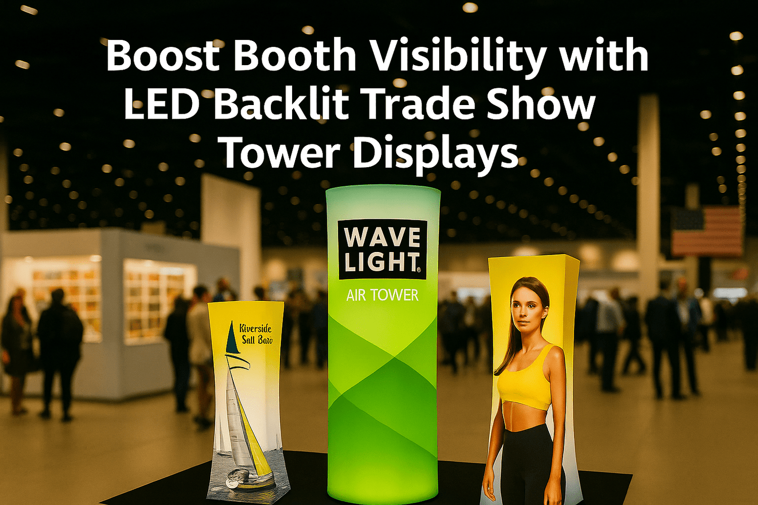 Bright LED Backlit Trade Show Tower Displays | Boost Booth Visibility ...
