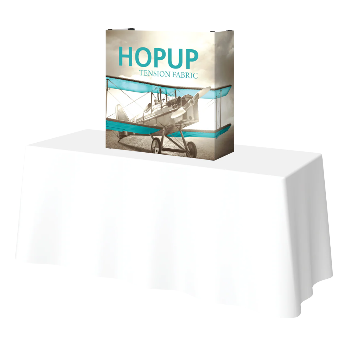 2.5ft x 2.5ft Hopup Straight Tabletop Tension Fabric Display – All4Displays